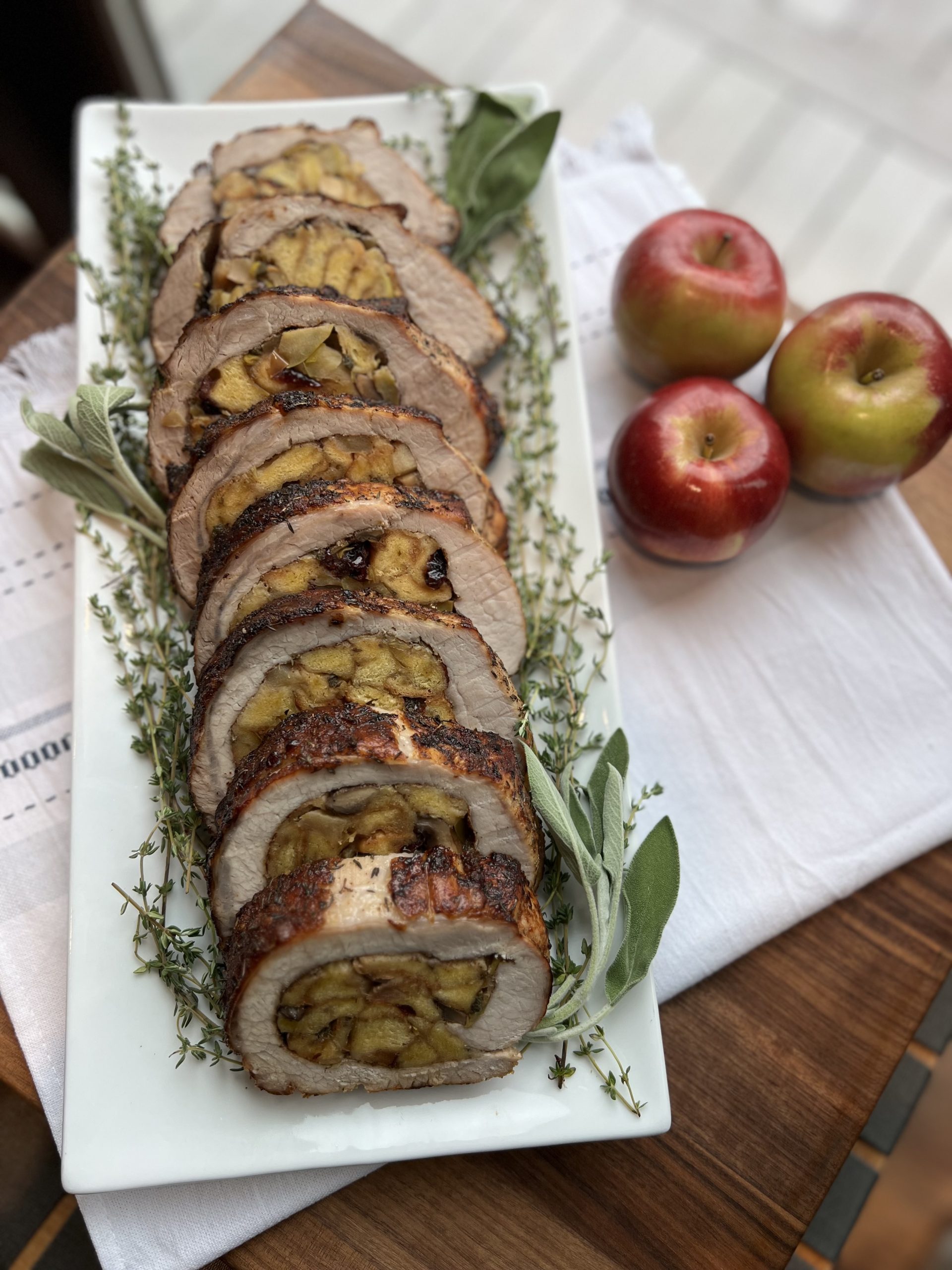 Apple Sage Stuffed Pork Loin